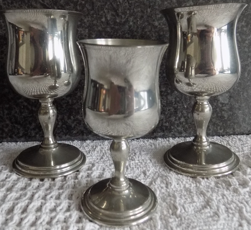 3 x Vintage Pewter GOBLETS Made In England | eBay UK