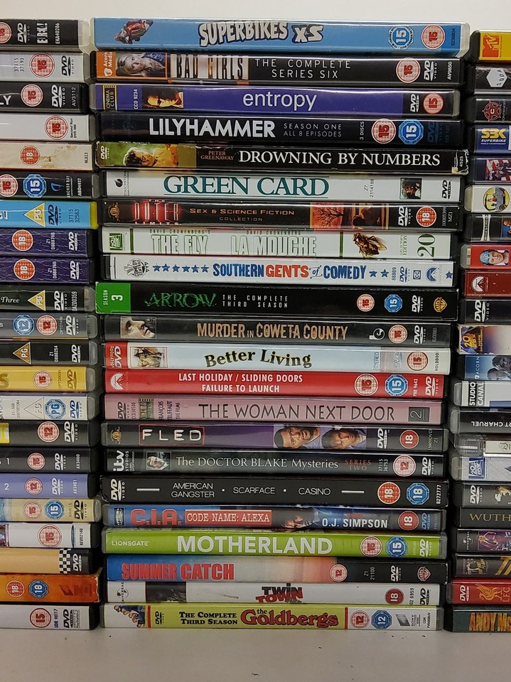 101 x DVD JobLot- Merlin Jungle Book Cold Feet Arrow Bad Girls Blues ...