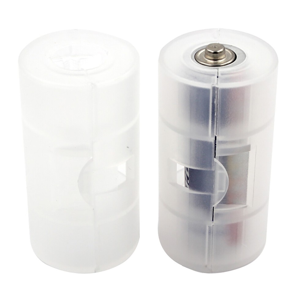 AA To C Size Cell Battery Converter Battery Holder Adapter Switcher Box ...