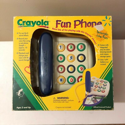 NEW VINTAGE 1998 OPEN BOX CRAYOLA FUN PHONE RECORD & SOUND CHANGER ...