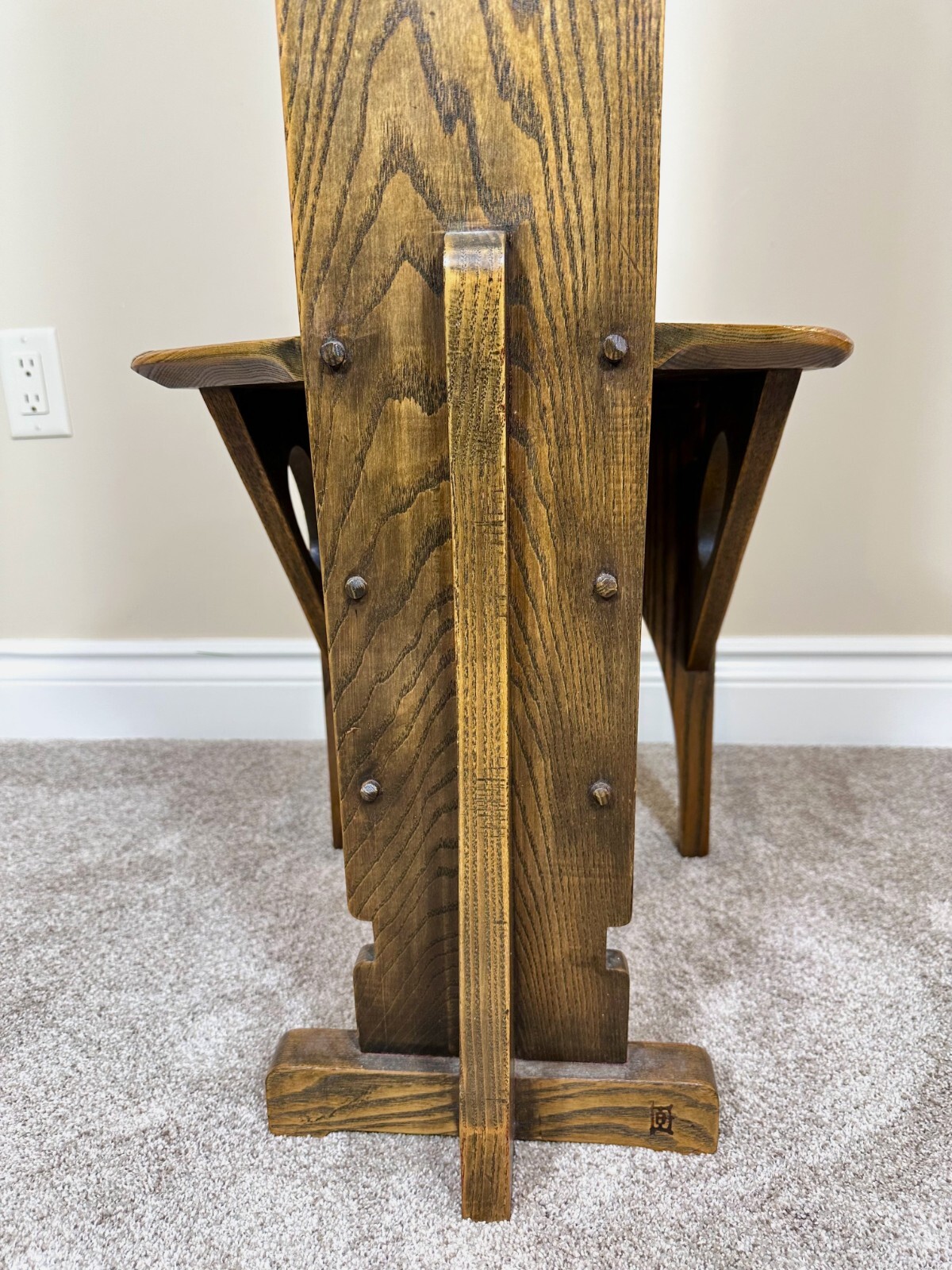 Ca. 1900, Pair of Charles Rohlfs Oak Hall Chairs with Maker’s Cipher ...