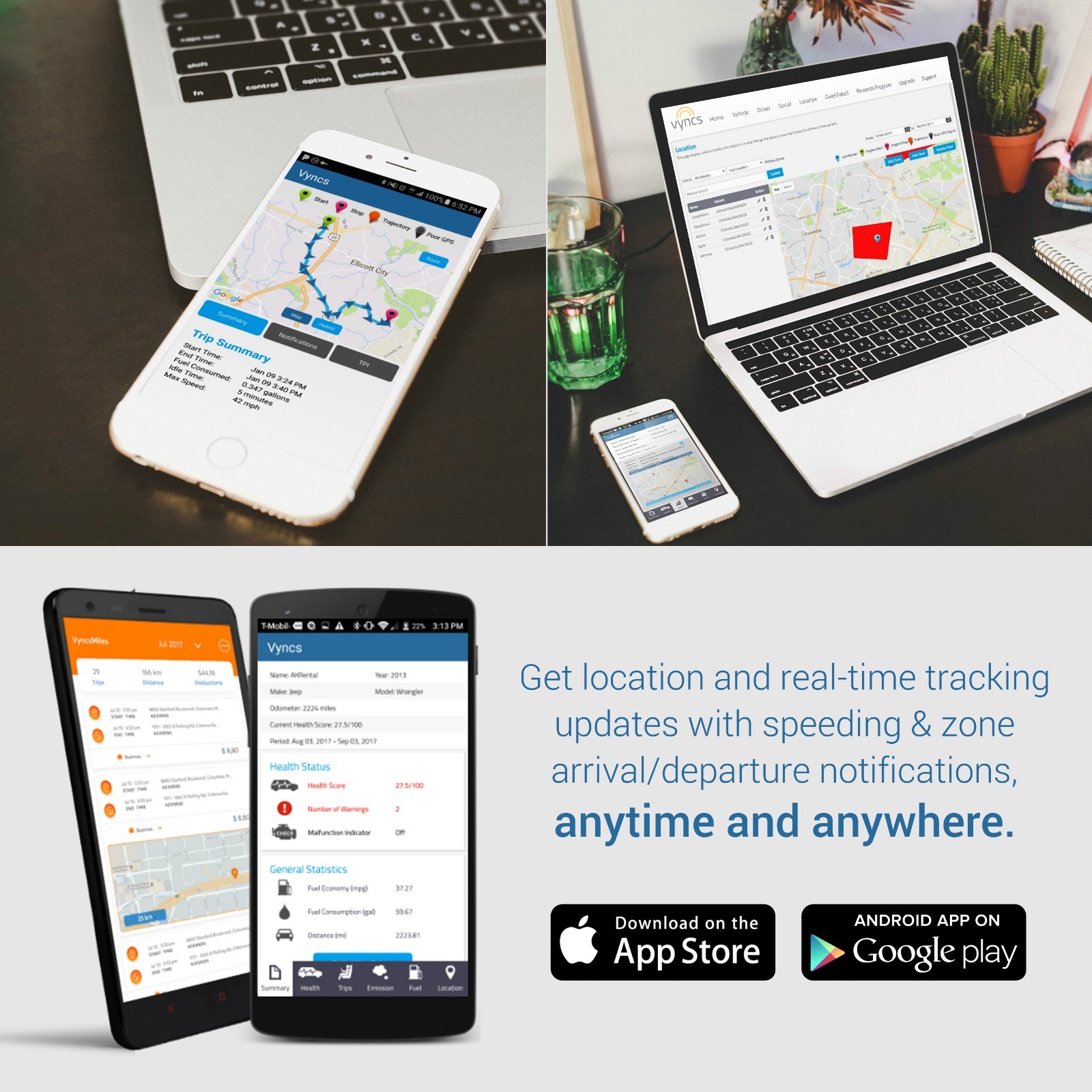 GPS Tracker Vyncs No Monthly Fee OBD Real Time 4G Vehicle GPS Tracking ...