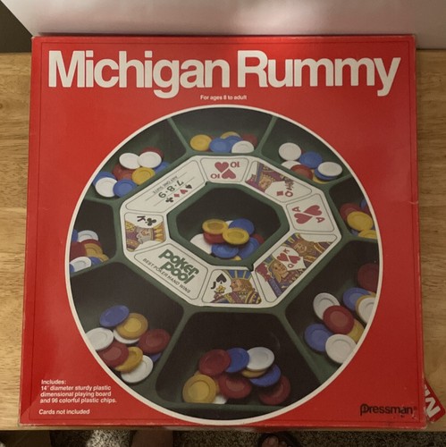 Vintage Michigan Rummy 1980 Pressman Poker Card Chip Game Tray USA | eBay