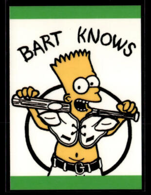 1991 Broder Bart Simpson "Bart Knows" Bo Jackson B&W Parity | eBay