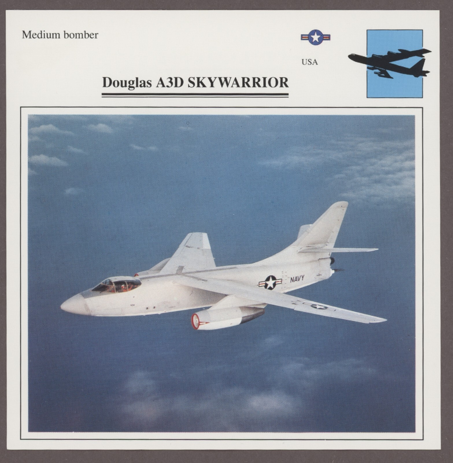 Douglas A3D Skywarrior Warplanes Military Aircraft Edito Service Card ...