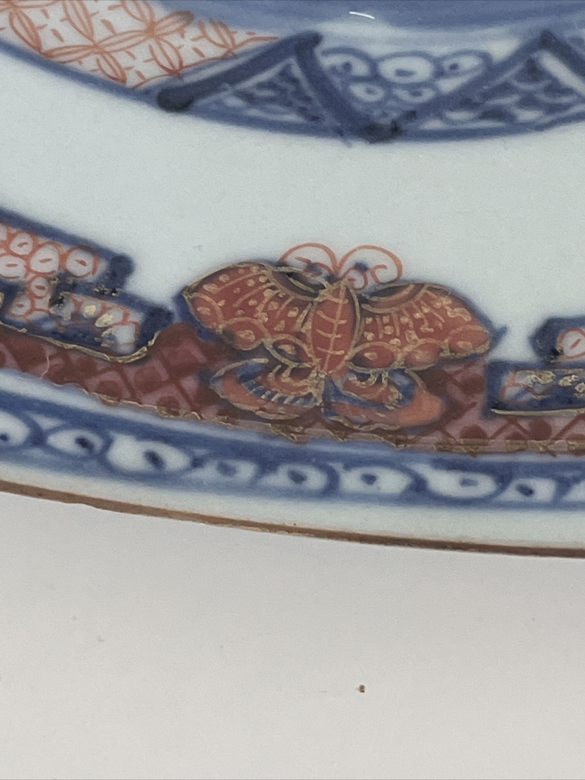 Chinese Clobbered Export Plate + Underglaze Blue Enamels - Circa 1750 ...