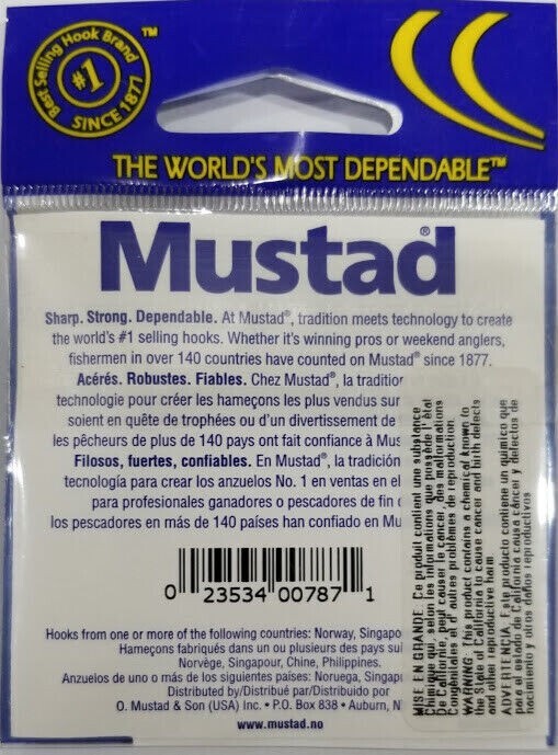2 x 3/0 Mustad Classic Weedless Sprout Worm Hooks Brass W3369A | eBay