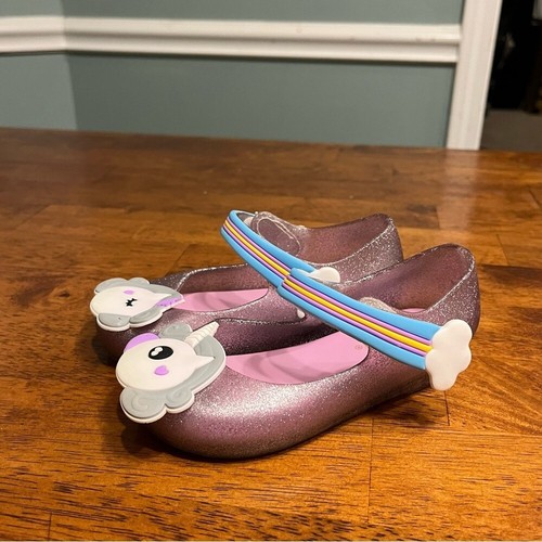 Mini Sed girls glitter unicorn flat mary Jane shoes size 7 | eBay
