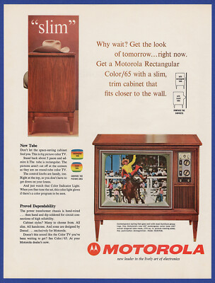 Vintage 1964 MOTOROLA Color 65 Television Console TV Model D23CK38 60's ...