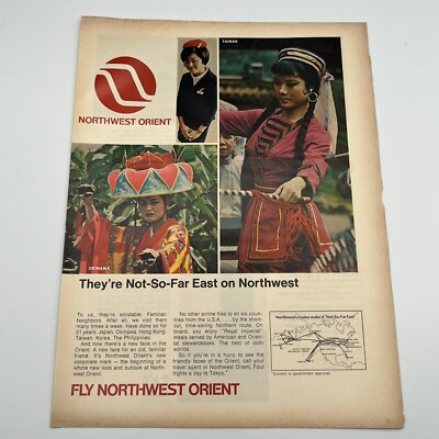 Northwest Orient Airline Vintage 1969 Print Ad not so far East on ...