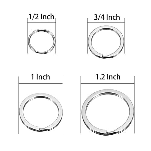 Small Key Rings Split Keychain Rings for Craft Car Keys Organization 4 ...
