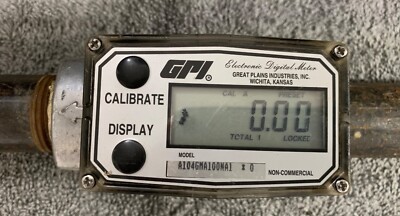 GPI Flowmeter A104GMA100NA1 Electronic Digital Flow Meter w/ Batteries ...