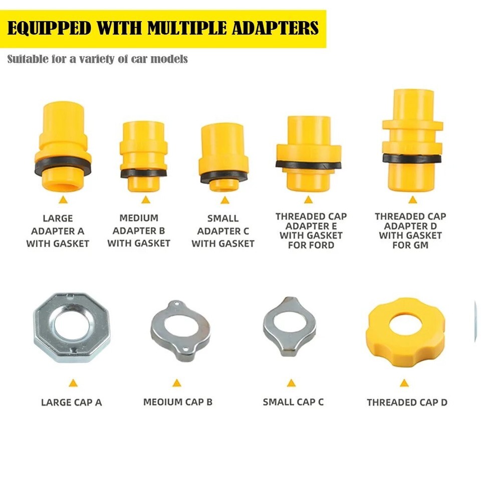 Spill Proof Radiator Coolant Filling Funnel Kit 15-pcs Cooling System ...