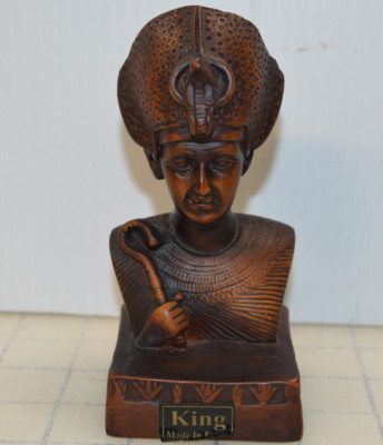 King RAMESSES II w/ royal sceptre khepresh war helmet Statue Made In ...