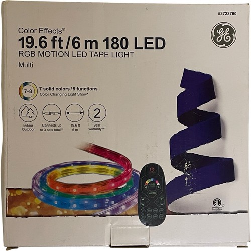 GE Color Effects RGB Motion LED Tape Light With Remote 19.6 ft 180 LED ...
