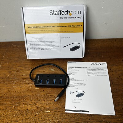 StarTech | 4-Port USB 3.0 Hub with Individual On/Off Switches 9.8" cord ...