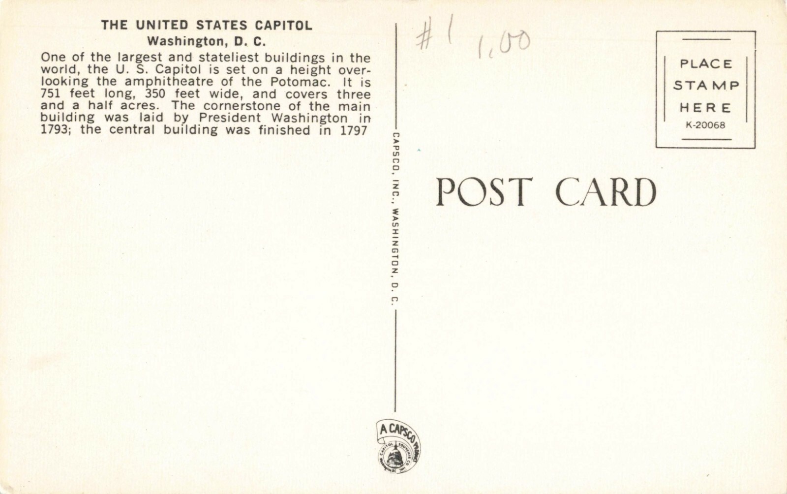 Postcard The United States Capitol Washington DC | eBay