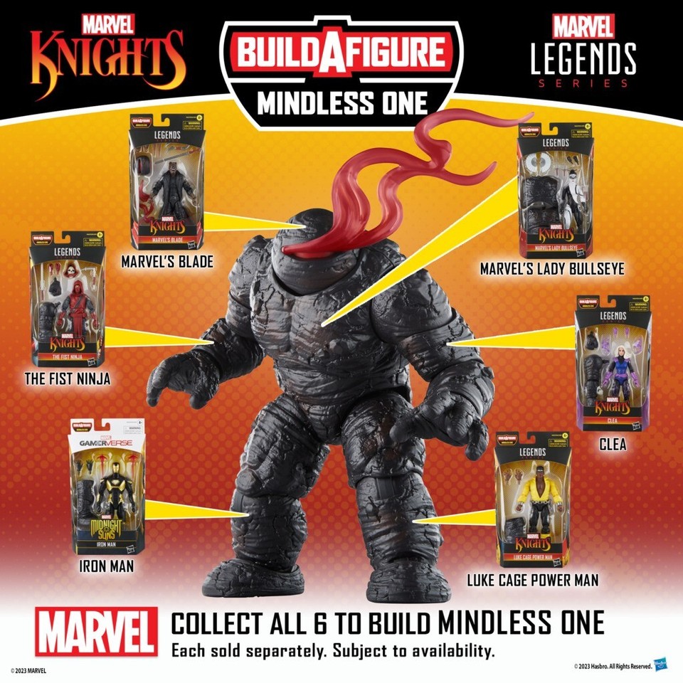 2023 Marvel Knights Legends MINDLESS ONE BAF Set of 7 6" Scale Hasbro ...