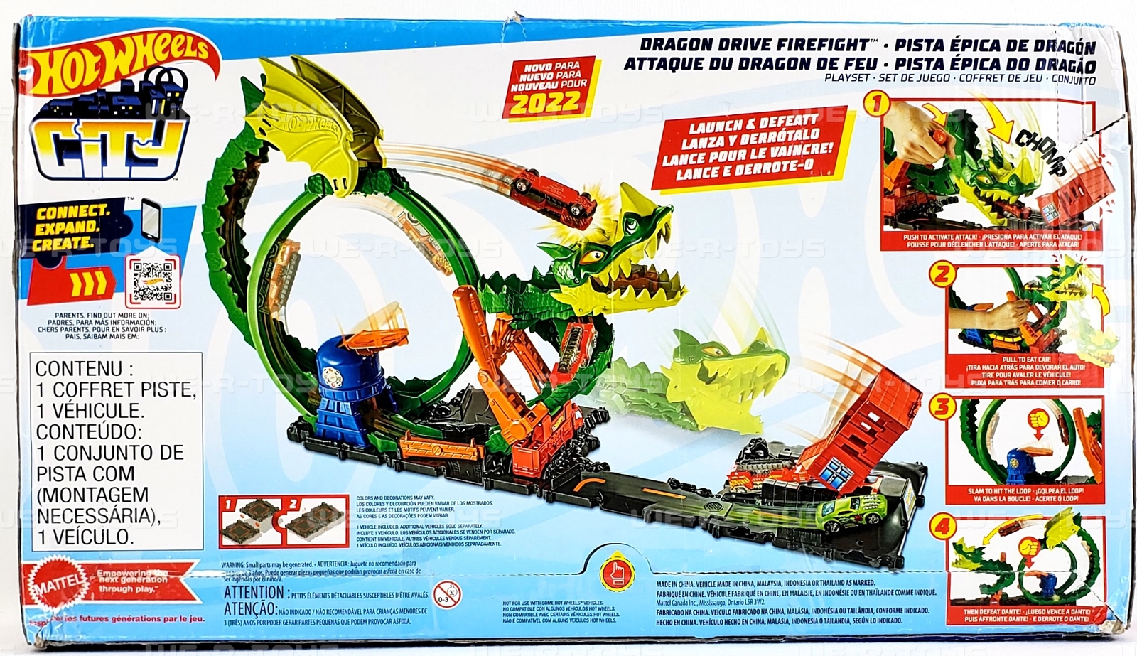 Hot Wheels City Dragon Drive Firefight Track Playset 2021 Mattel HDP03 ...