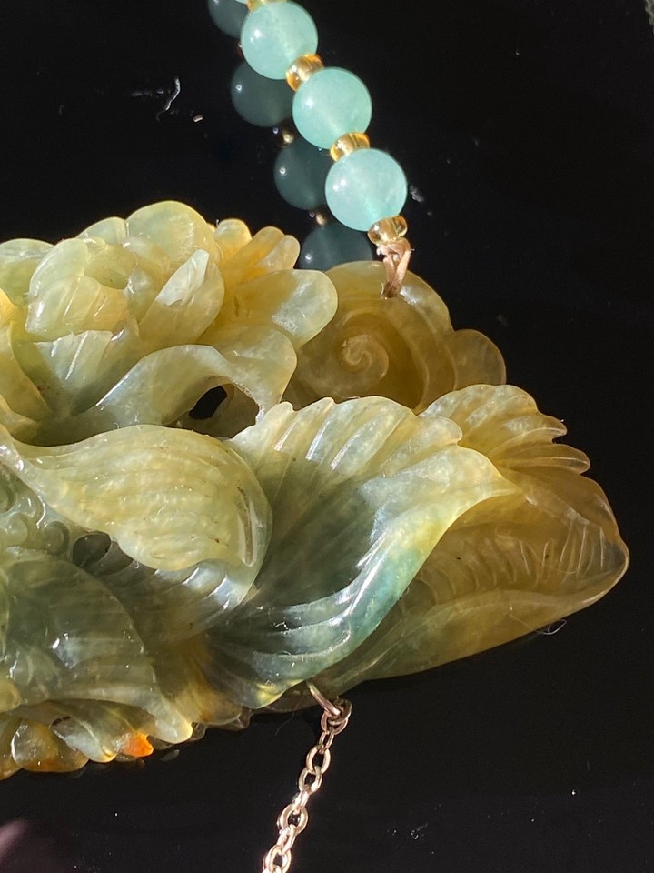 Superb Rare Unique Highly Translucent Blue&Yellow Jade Pendant Phoenix ...