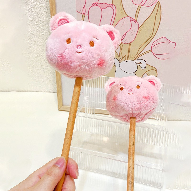 Cream Bear Plush Massage Hammer With Soft Plush Material For Kids And ...
