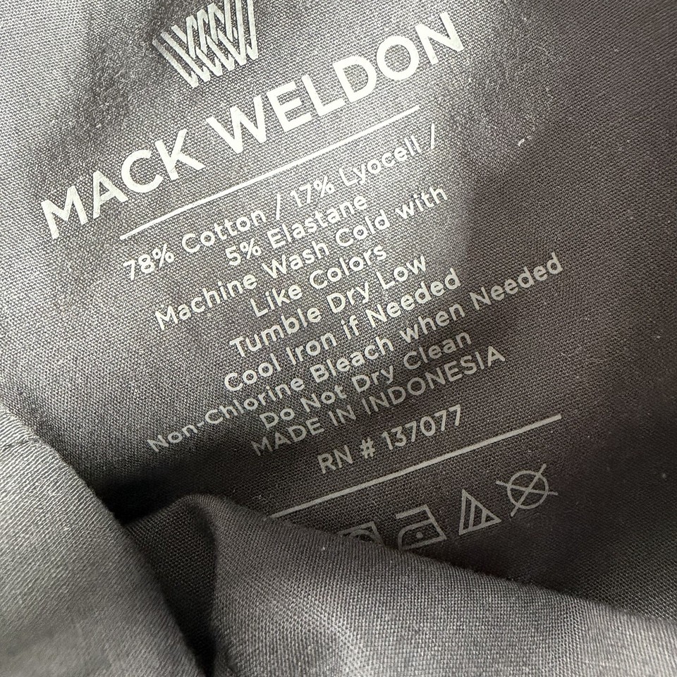 Mack Weldon Pants Mens 32x32 Maverick Tech Gray Chino Stretch Golf | eBay