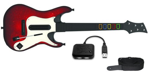 PS3 Guitar Hero 5 GUITAR Controller WITH USB Receiver Dongle rock band ...