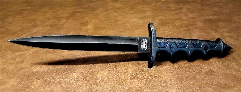 Combat Commander V42 Tactical Assassins Stiletto Dagger Knife w/Leather ...