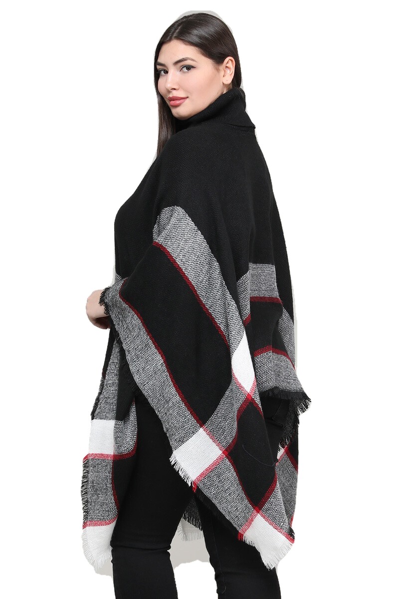 womens poncho turtleneck One Size Plus Size Assorted Colors Lightweight ...