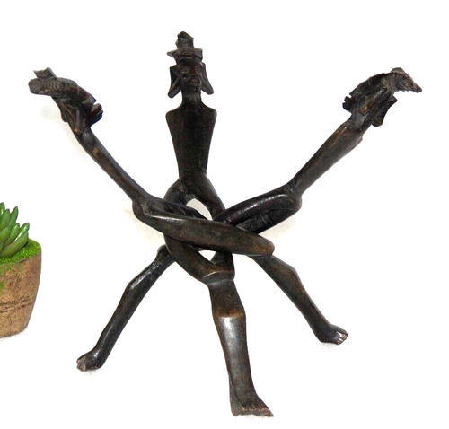 Antique Wooden MASSAI African Hand Carved Unity Figurine 3-Person ...