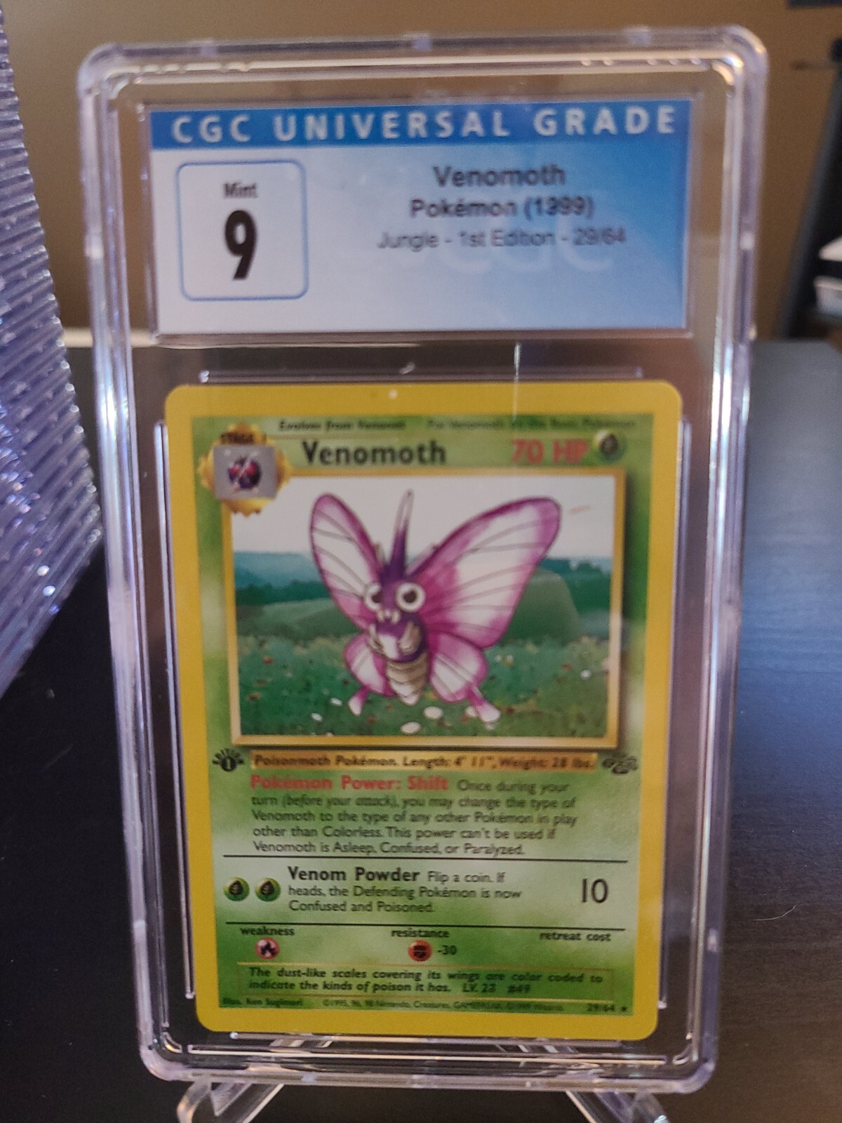 Venomoth 29/64 1st Edition Jungle Set Non Holo Rare Pokémon Card cgc 9 ...