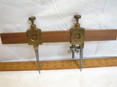 Pr Complex Brass-Gun Metal Trammel Head Divider Points Machinist Tool ...