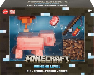 Mattel Minecraft Diamond Level Pig Action Figure | eBay