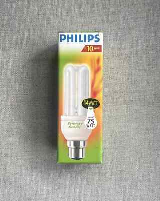 14W (=75W) Philips Low Energy Power Saving CFL Stick Light Bulbs BC B22 ...