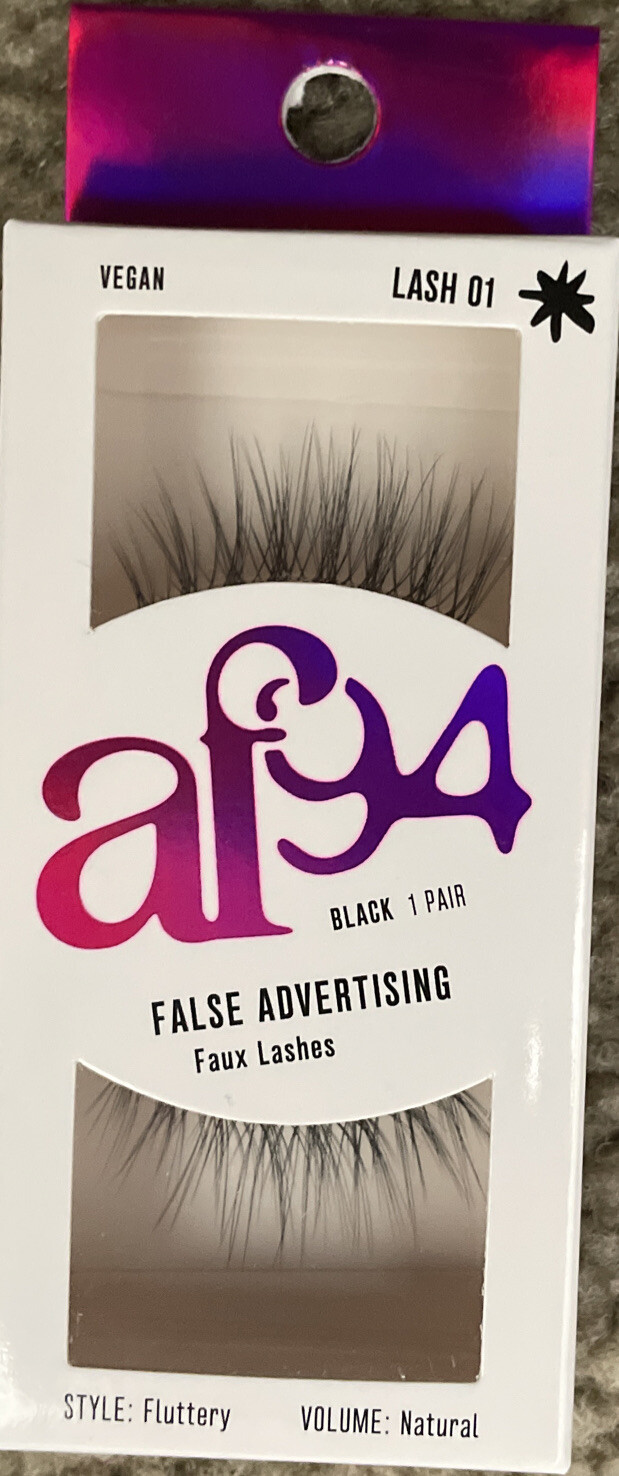 AF94 False Advertising Eye Lashes Black 1 pair Lash 01 Fluttery Vegan ...