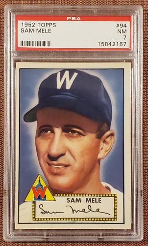 1952 Topps #94 Sam Mele Washington Senators Vintage Baseball Card PSA 7 ...