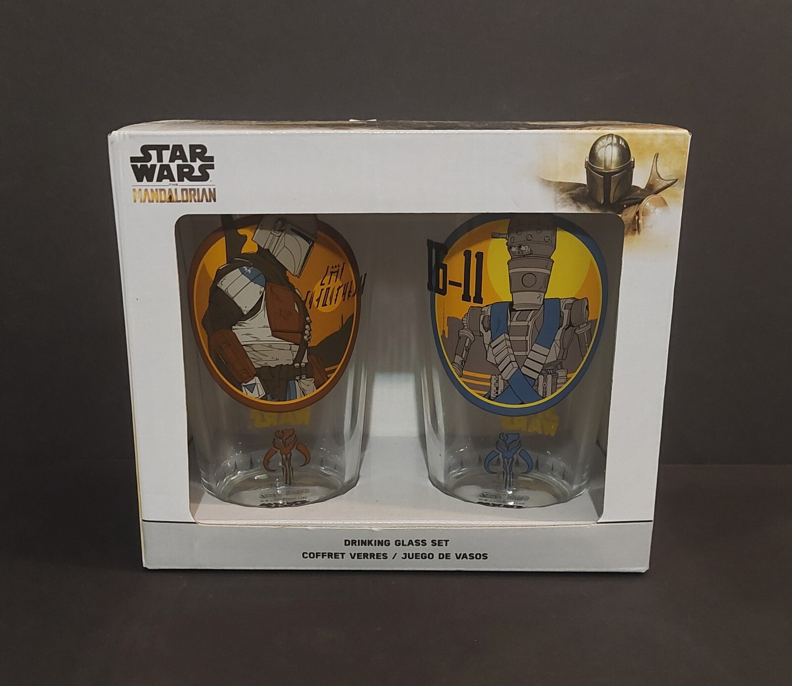 Star Wars The Mandalorian 2 pc Drinking Glass Set Mandalorian + IG-11 ...