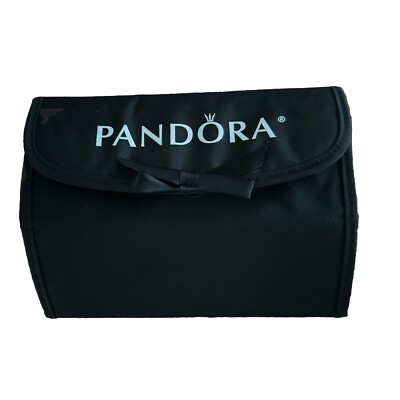 PANDORA Makeup Jewelry Bag Travel Cosmetic Case Roll Up 4 Zip Pockets ...