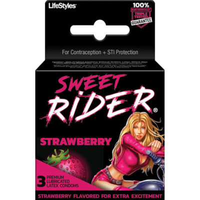 LifeStyles Sweet Rider 3 Pack - Strawberry Flavored Lubricated Condoms ...