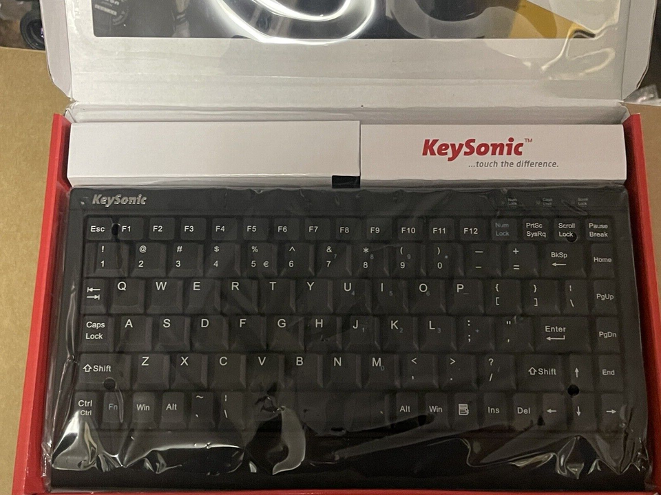 NEW-KeySonic ACK-595C+ Mini-Keyboard(US), USB, Plug & Play, Dims 12" x ...