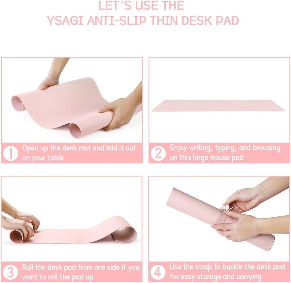 Large PU Leather Dual Sided Desk Pad Non-Slip Mouse Pad Office Home ...