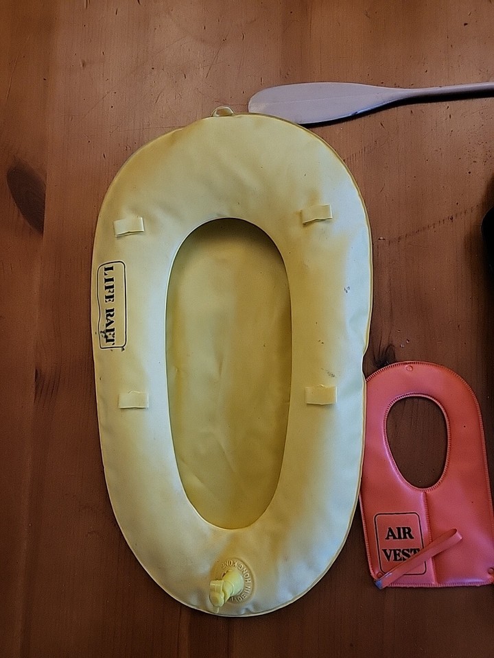 Vintage Action Man Accessories Inflatable Rafts Paddle And Life Vest | eBay