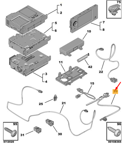 CITRO N C3 MK3 SX Multifunction Video Screen Cable 9805046080 New ...