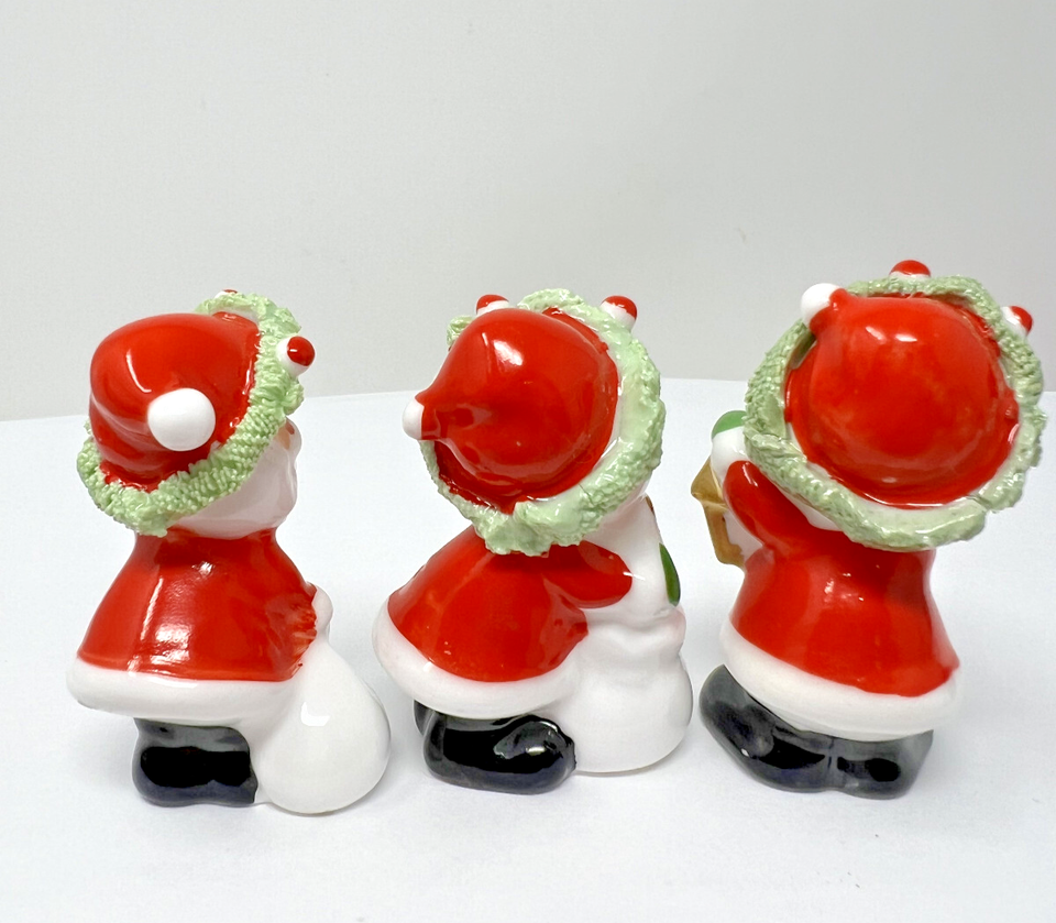Vintage Christmas Napco Ware Santa Claus Set Of 3 Mini Figurines | eBay