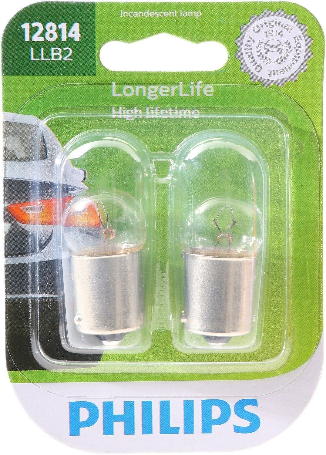 Philips LongerLife 12814 10W Two Bulbs Rear Side Marker Park Light ...