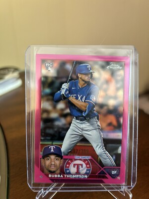 2023 TOPPS CHROME BASEBALL. BUBBA THOMPSON "MAGENTA REFRACTOR" RC ...