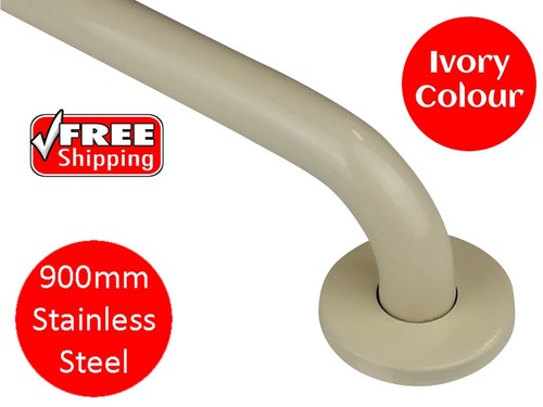 SAFETY RAIL 900mm GRAB BAR STAINLESS STEEL IVORY BEIGE SHOWER BATHROOM ...