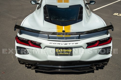 EOS GM Carbon Fiber High Rear Trunk Spoiler Wing For Corvette C8 20-Up ...