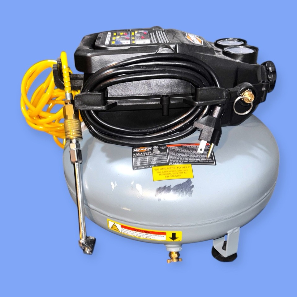 McGraw Pancake Air Compressor 3 Gallon 1/3 HP 110 PSI Oil Free | eBay