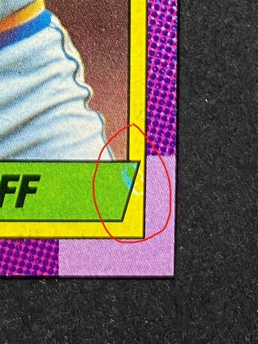 1990 Topps Baseball B.J. Surhoff Brewers Blue Smudge Printing Defect ...